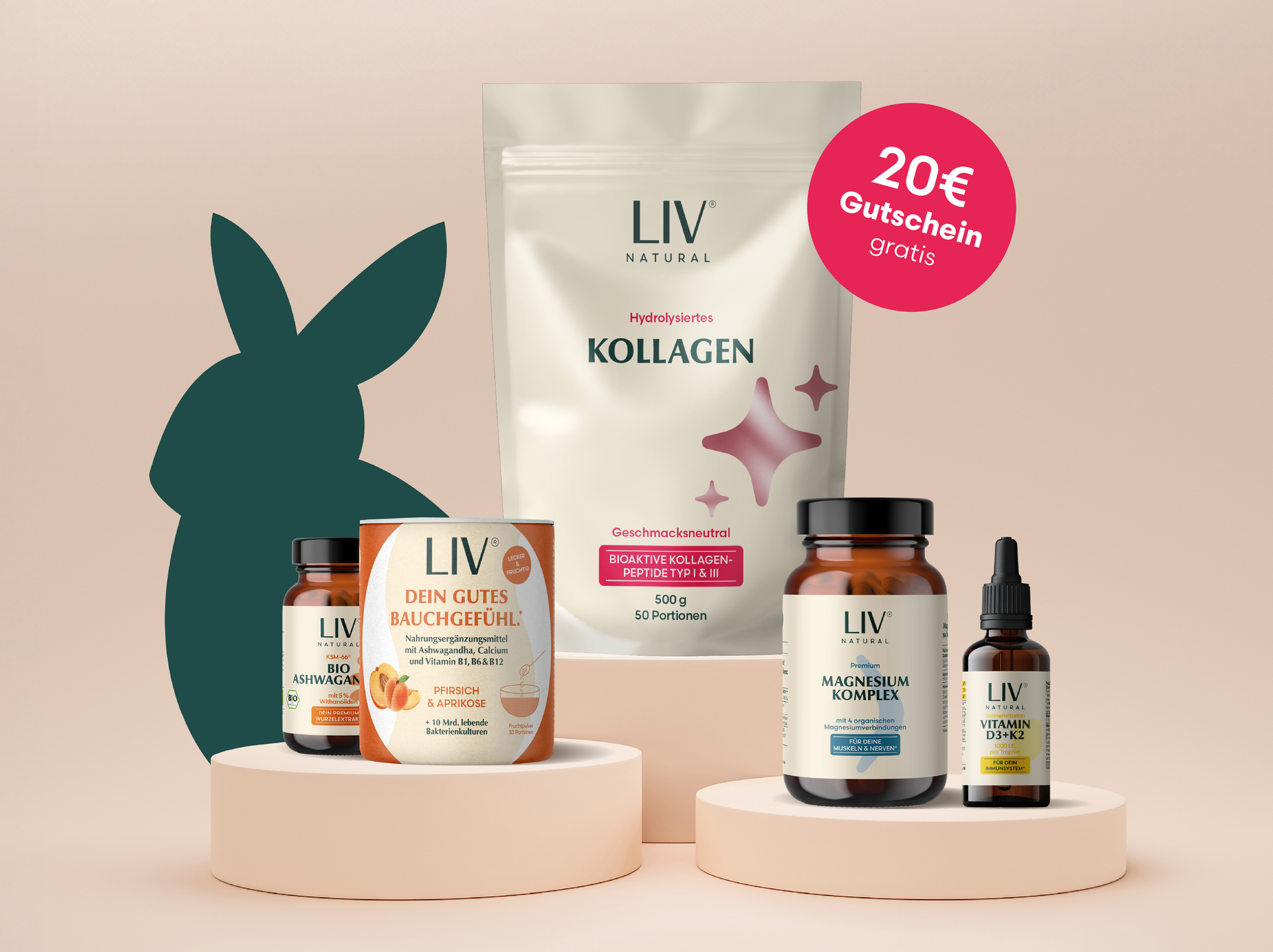 LIV | Natürliche Nahrungsergänzungsmittel | Anti-Stress Kur & Darmkur